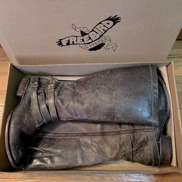 Freebird by Steven | Shoes | Free Bird Tall Boots Grey | Poshmark
